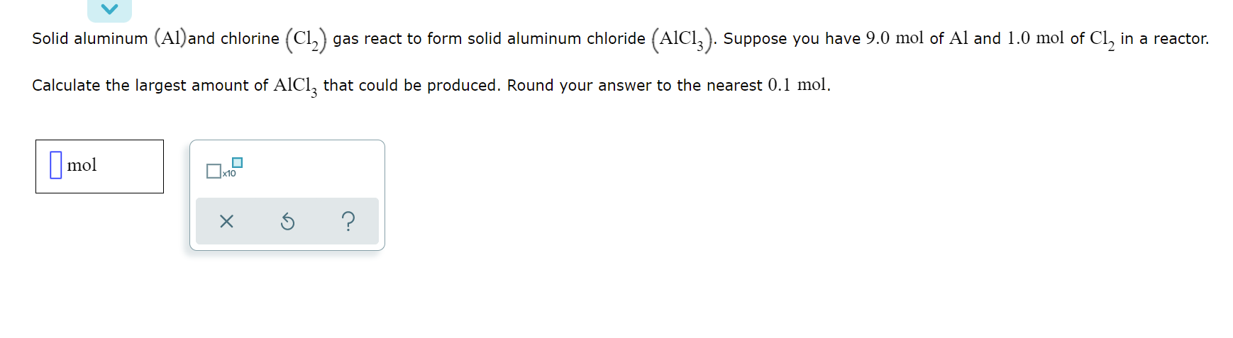 Solved Solid aluminum (Al)and chlorine (Cl) gas react to | Chegg.com Solved Solid aluminum (Al)and chlorine (Cl) gas react to | Chegg.com