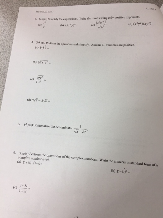 Solved Simplify the expressions. Write the results using | Chegg.com