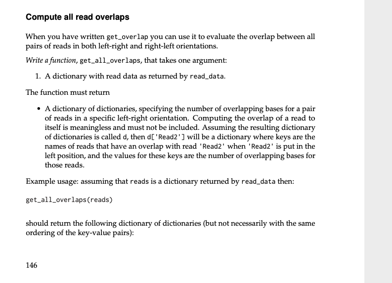 Solved Read the sequencing reads into your program Write a | Chegg.com