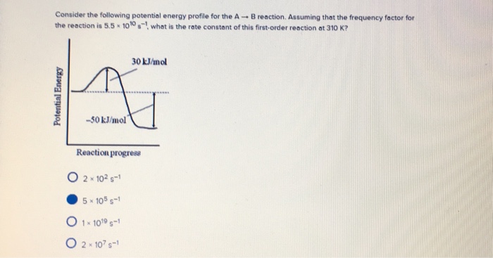 Solved Consider the following potential energy profile for | Chegg.com