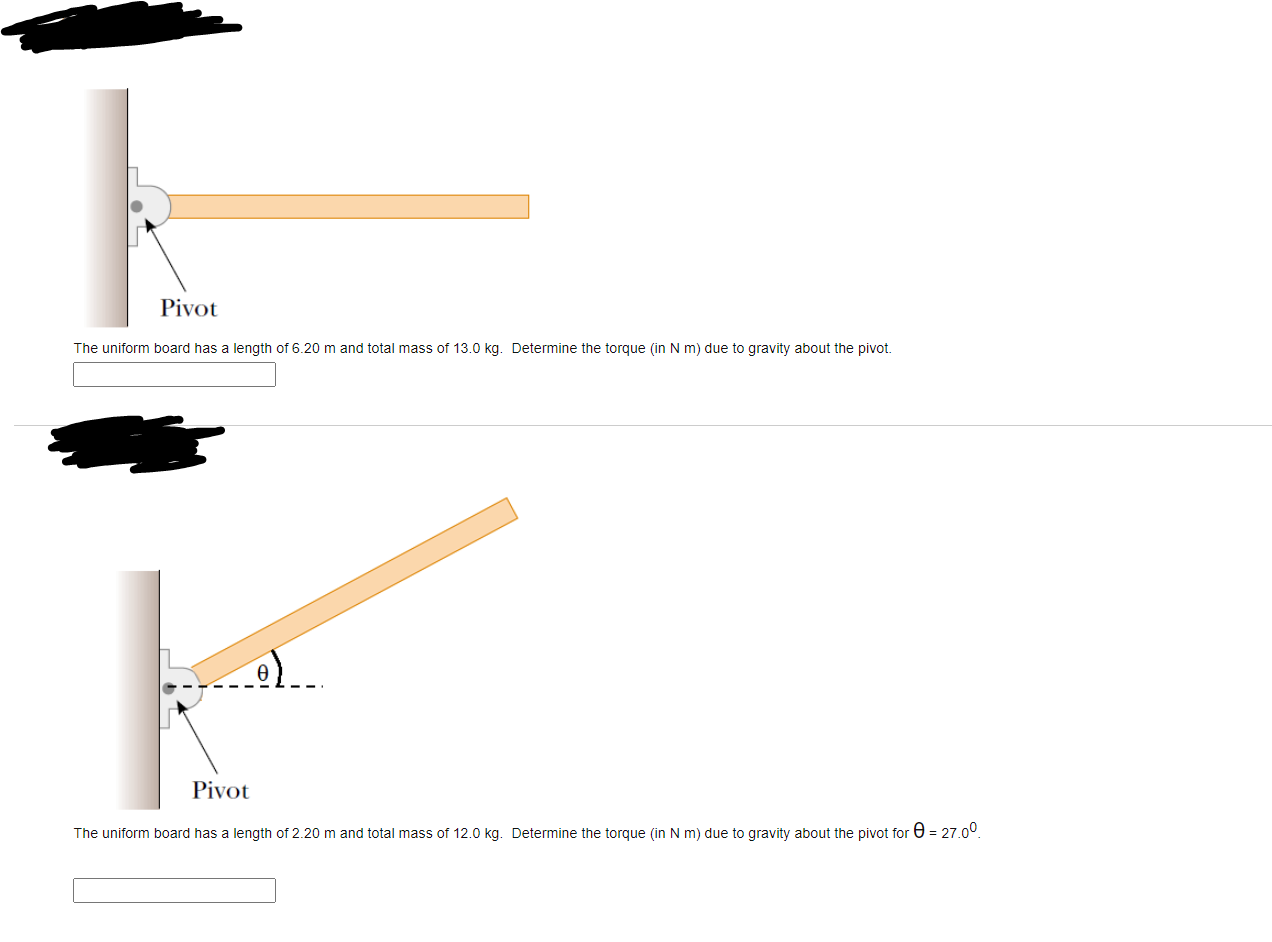 Solved Pivot The uniform board has a length of 6.20 m and | Chegg.com