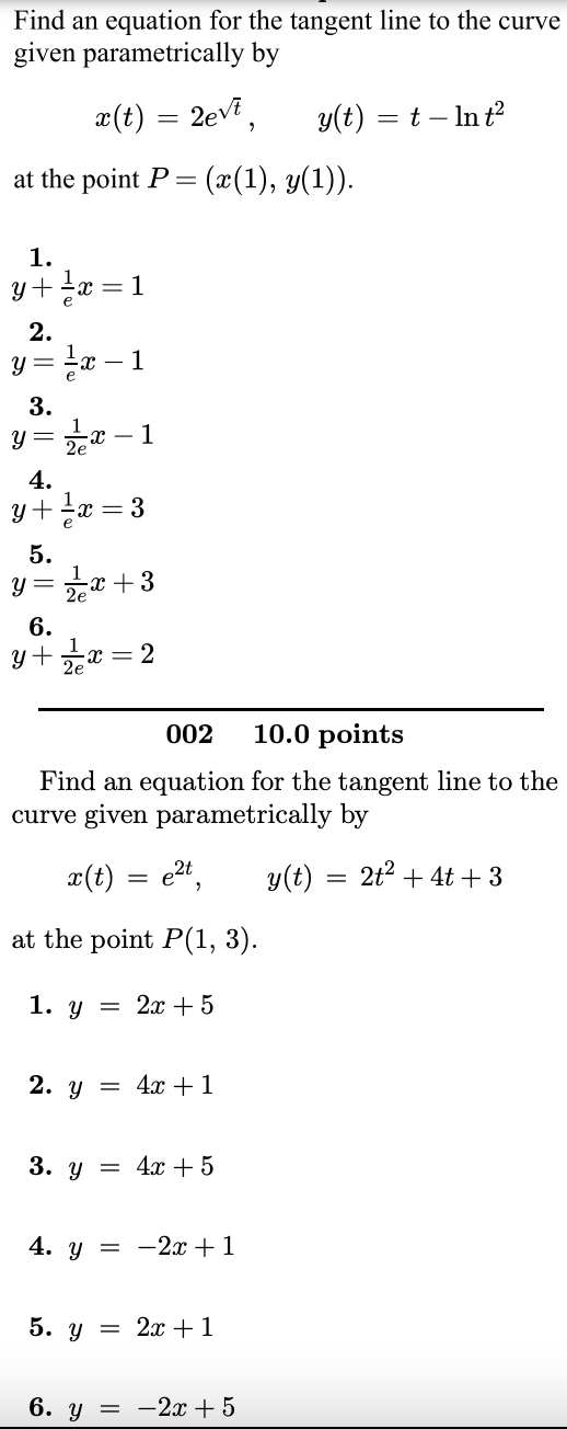 Solved Find an equation for the tangent line to the curve | Chegg.com