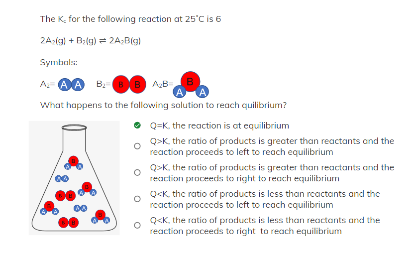 Solved The Kc for the following reaction at 25∘C is 6 2 A2( | Chegg.com