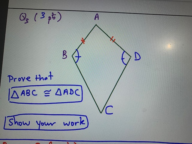 Solved (3 pt) A B Prove that TA ABC = AADC) Show your work | Chegg.com