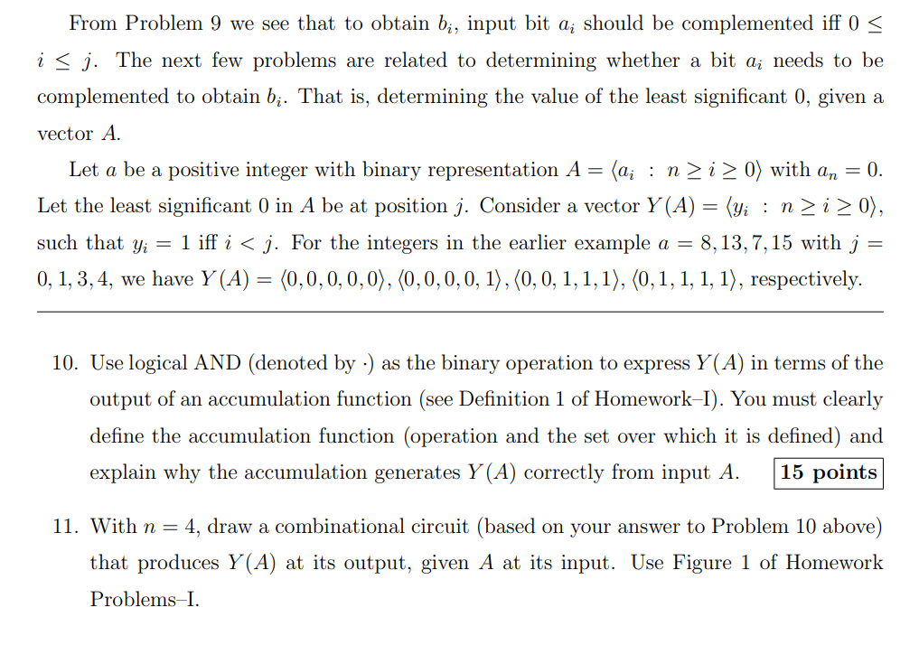 Solved From Problem 9 we see that to obtain bi, input bit ai | Chegg.com