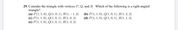 Solved 29. Consider the triangle with vertices P, Q, and R. | Chegg.com