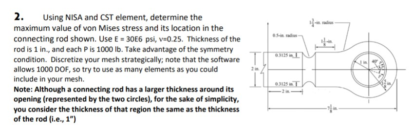 0.5-in. radius 03125 in 1 in 40 2. Using NISA and CST | Chegg.com