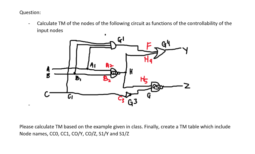 Question: Calculate TM of the nodes of the following | Chegg.com