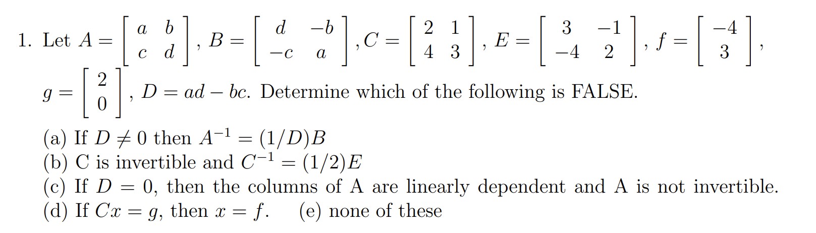 Solved 1. Let | Chegg.com
