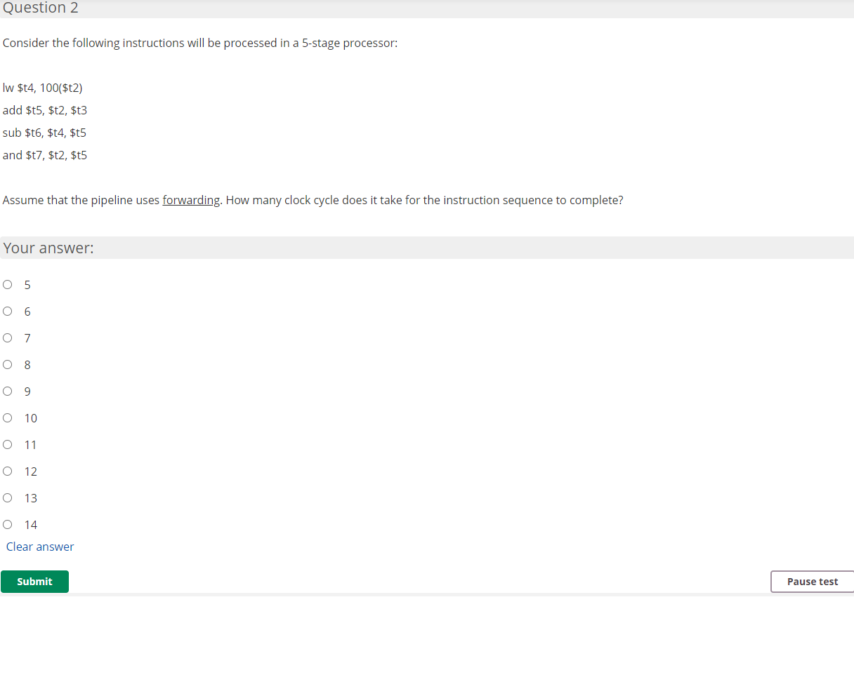 Solved Question 2 Consider the following instructions will | Chegg.com
