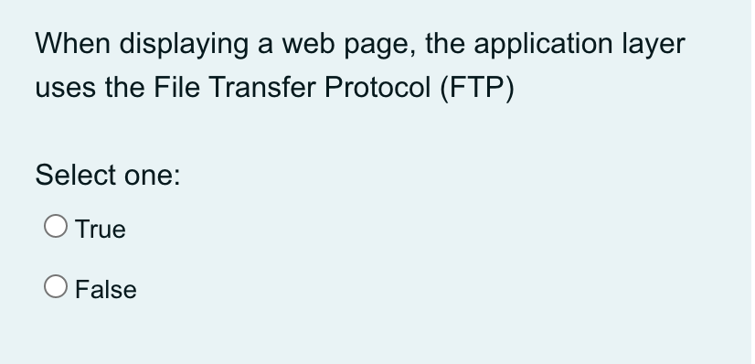 Solved a When displaying a web page, the application layer | Chegg.com