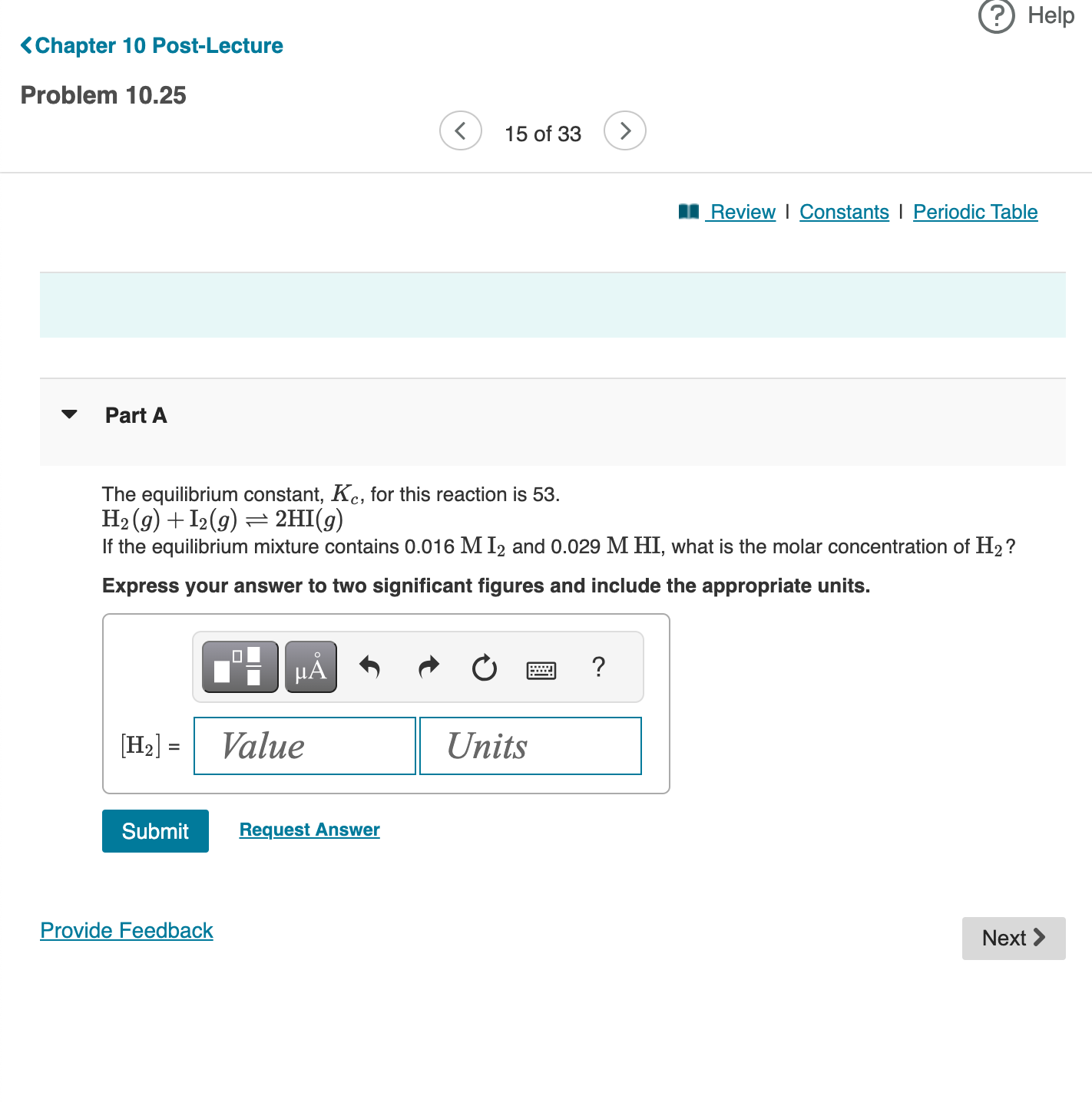 Solved Problem 10.25Part AThe equilibrium constant, Kc, ﻿for | Chegg.com