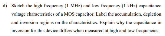 Solved d) Sketch the high frequency (1 MHz) and low | Chegg.com