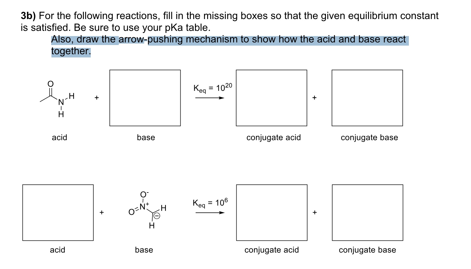 3b) ﻿For the following reactions, fill in the missing | Chegg.com
