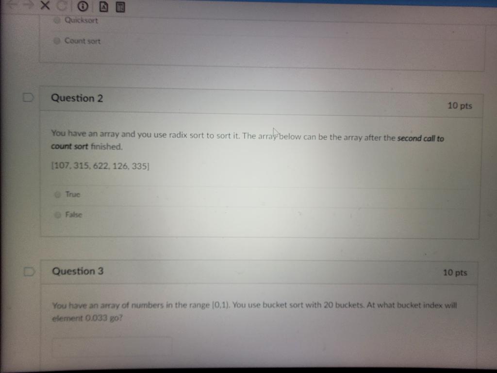 Solved Quicksort Count sort Question 2 10 pts You have an | Chegg.com