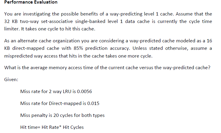 Solved Performance Evaluation You are investigating the | Chegg.com