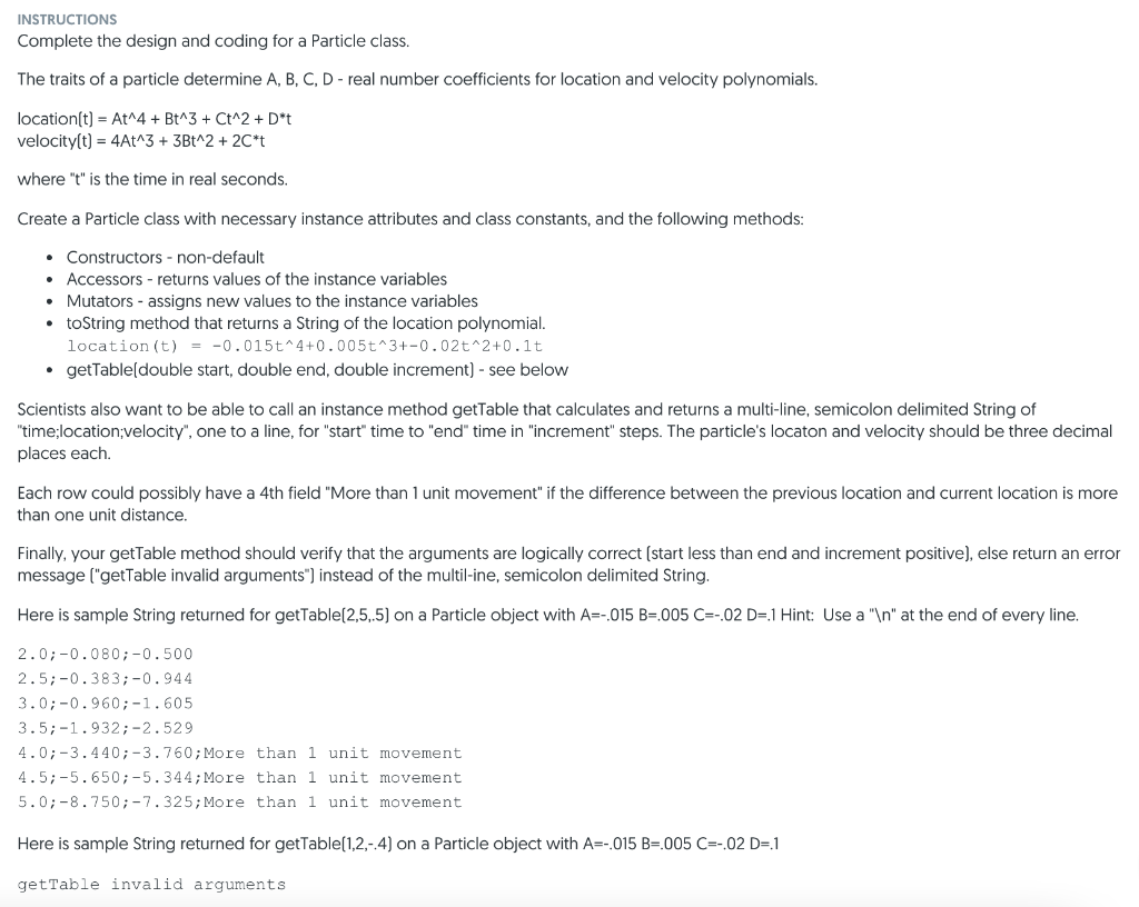 Solved INSTRUCTIONS Complete the design and coding for a | Chegg.com