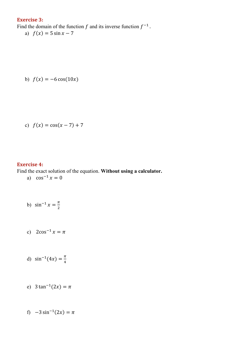 Solved Exercise 3: Find the domain of the function f and its | Chegg.com