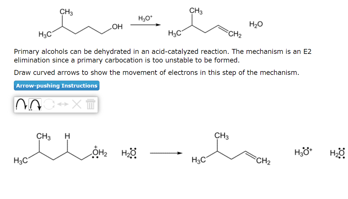 Solved Primary alcohols can be dehydrated in an | Chegg.com