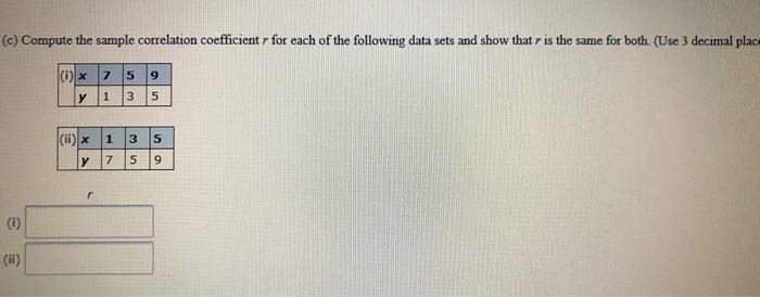Solved Compute the sample correlation coefficient r for each | Chegg.com