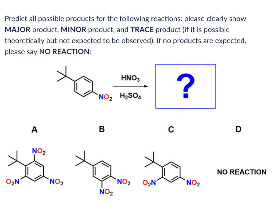 Solved Predict all possible products for the following | Chegg.com