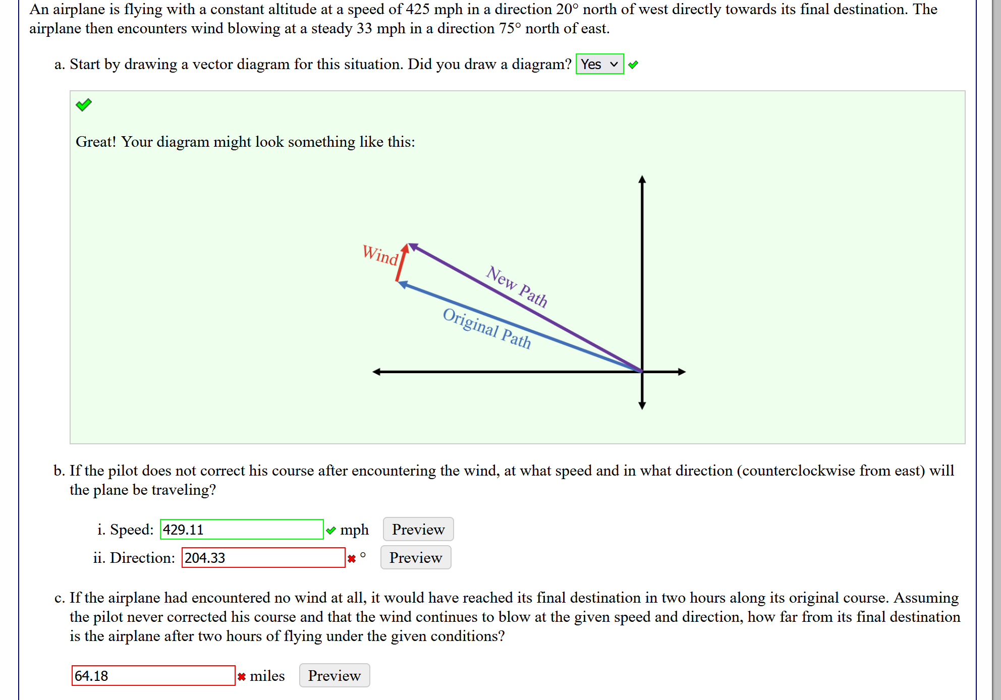 Solved An airplane is flying with a constant altitude at a | Chegg.com