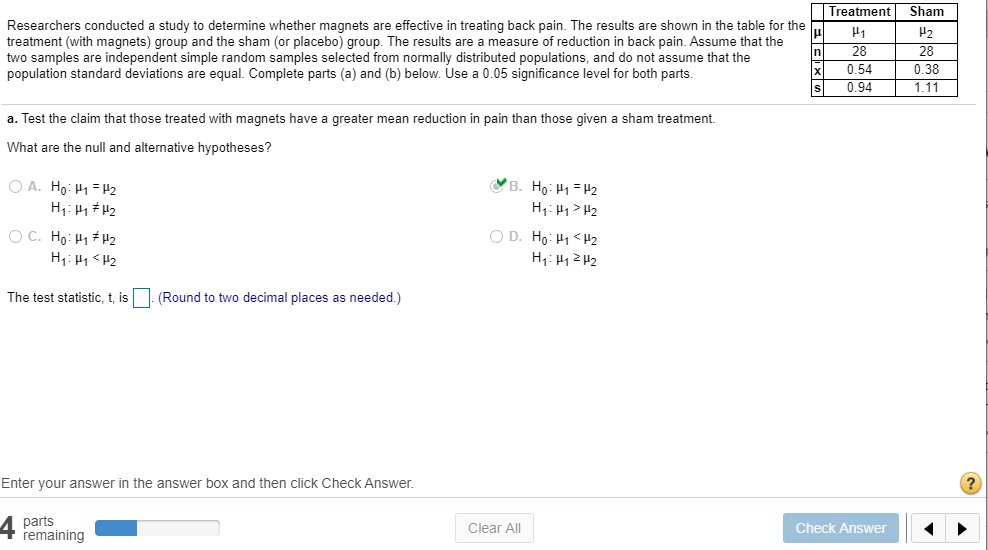 Solved Construct A Confidence Interval Suitable For Testing 4558