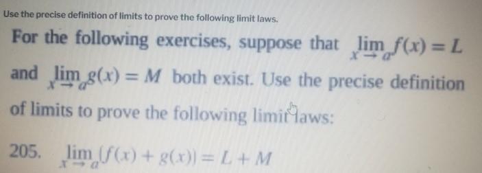 Solved Use the precise definition of limits to prove the | Chegg.com
