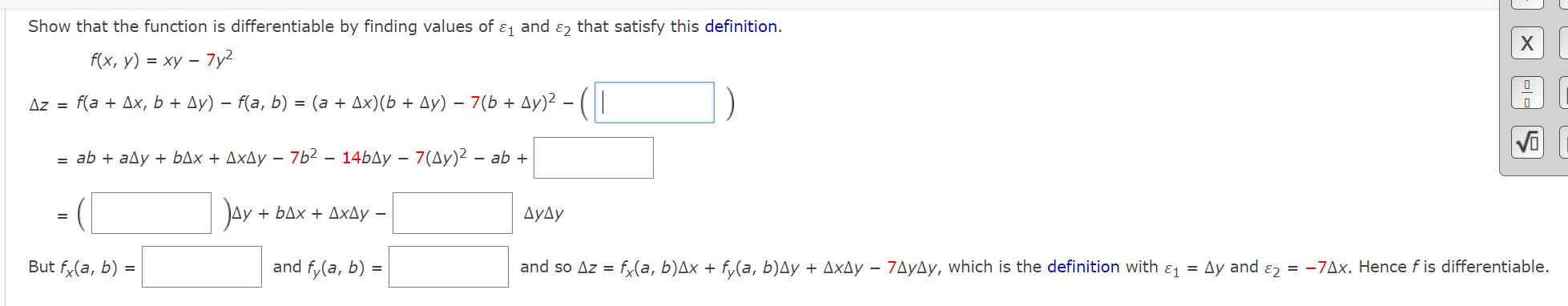 Solved Show that the function is differentiable by finding | Chegg.com