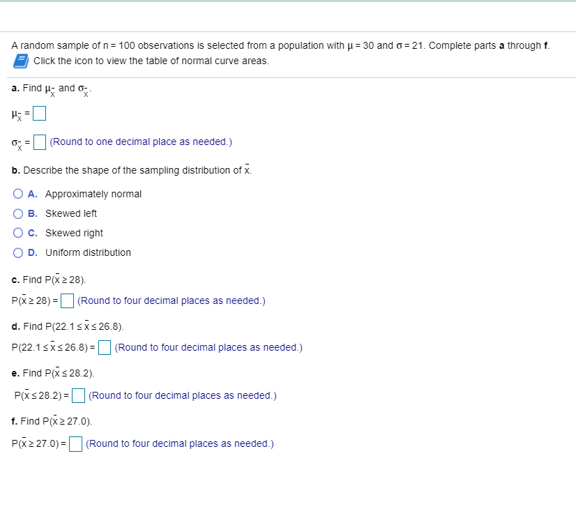 Solved A random sample of n =100 observations is selected | Chegg.com