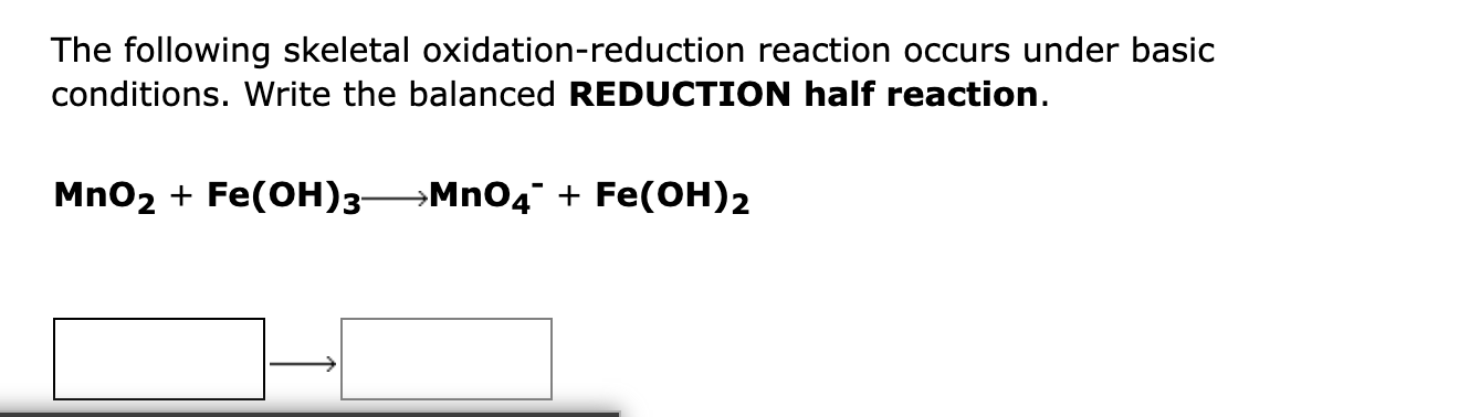 Solved The following skeletal oxidation-reduction reaction | Chegg.com