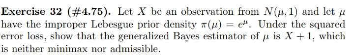 Solved Exercise 32 (#4.75). Let X be an observation from | Chegg.com