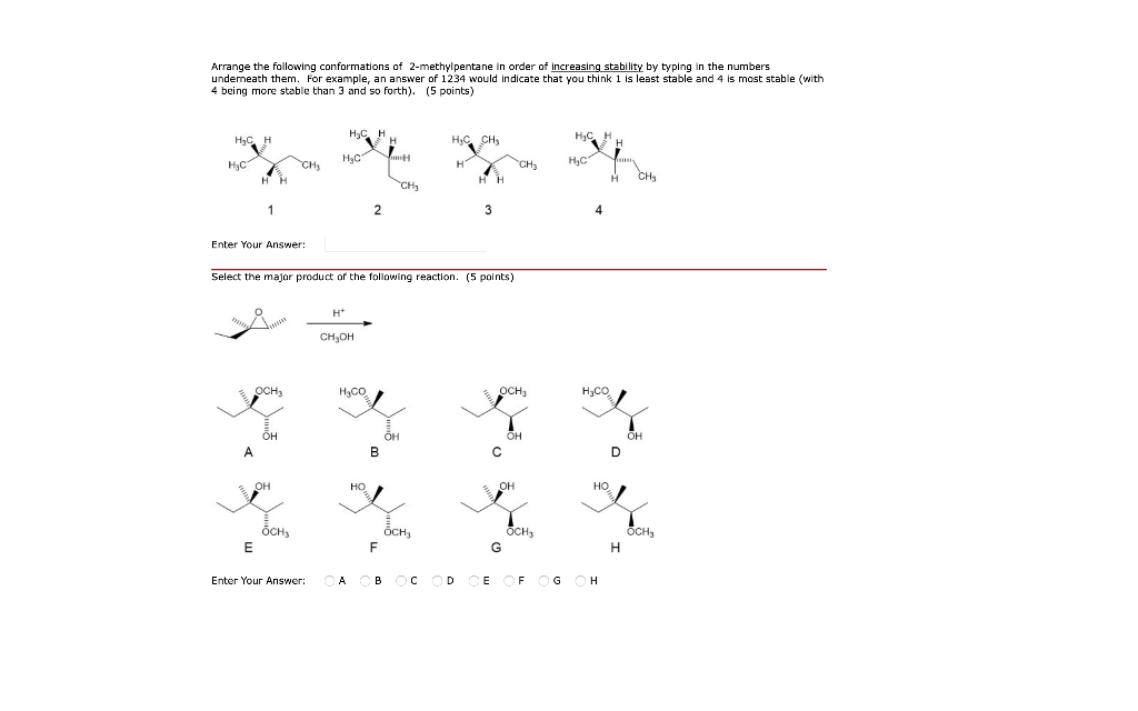 Solved Arrange the following conformations of | Chegg.com