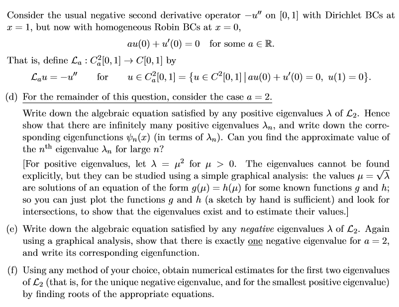 Consider the usual negative second derivative | Chegg.com