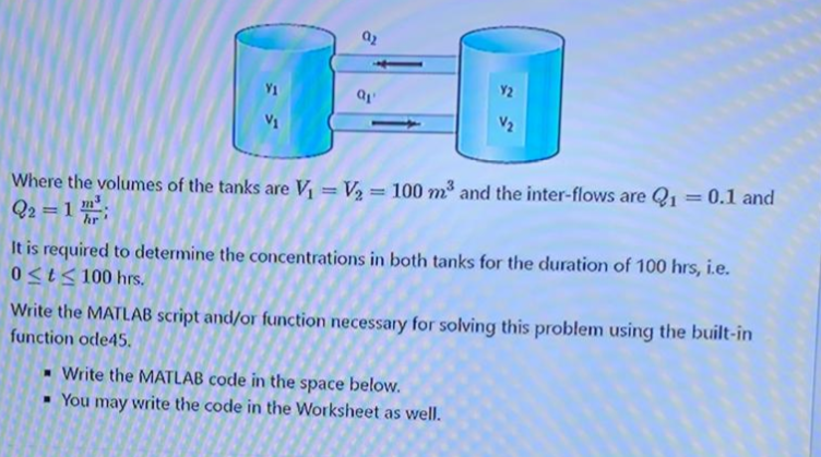 Solved Systems of ode's - MATLAB built-in functions Mixing | Chegg.com