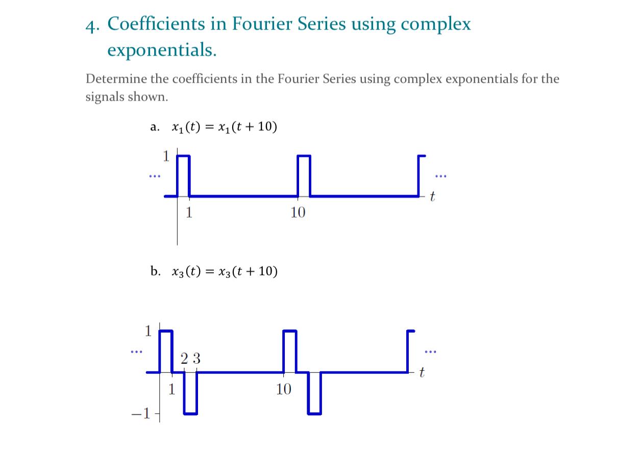 Solved 4. Coefficients in Fourier Series using complex | Chegg.com
