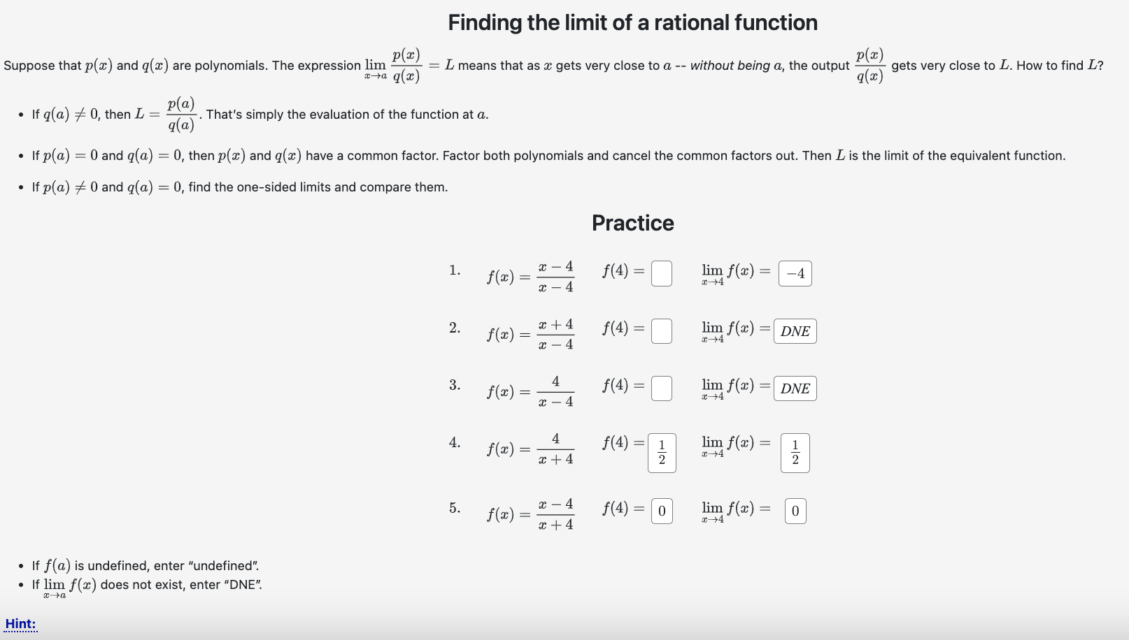 Solved Finding the limit of a rational function Suppose that | Chegg.com