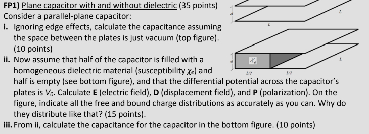 Solved FP1) Plane capacitor with and without dielectric (35 | Chegg.com
