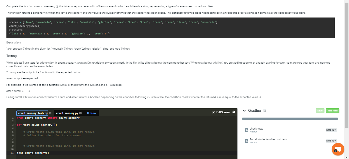 Solved Complete the function court_scenery() that takes one | Chegg.com