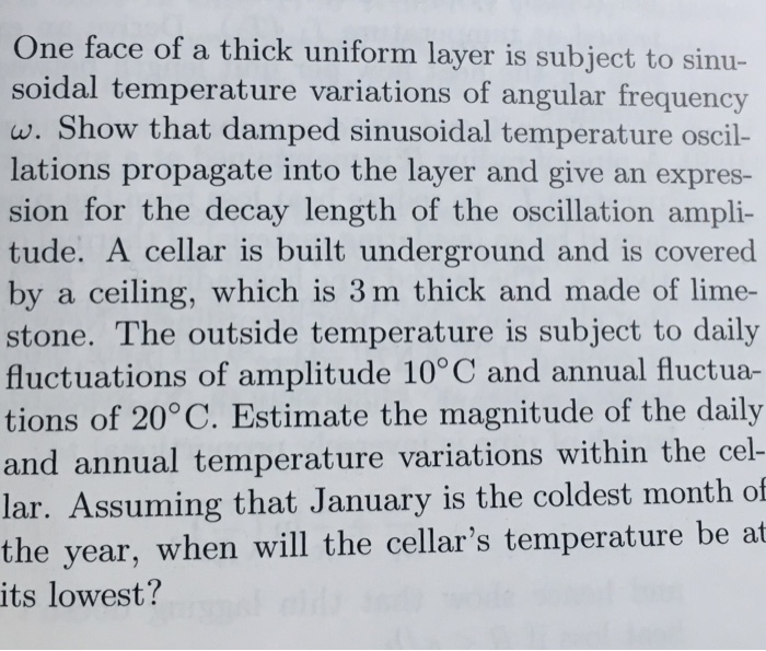 Solved One face of a thick uniform layer is subject to sinu- | Chegg.com