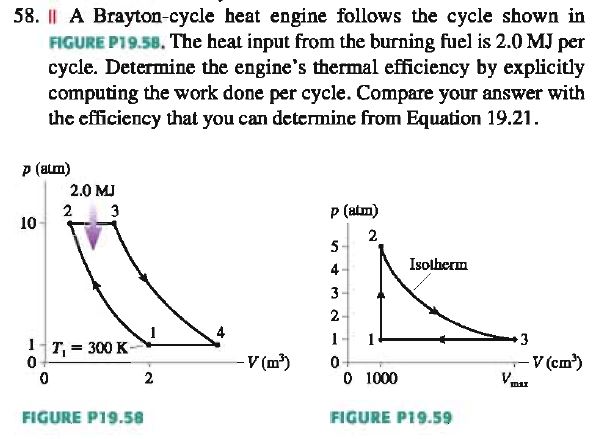 II A Brayton-cycle heat engine follows the cycle | Chegg.com