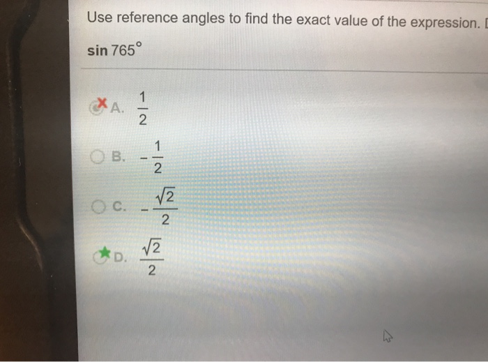 Solved Use reference angles to find the exact value of the | Chegg.com