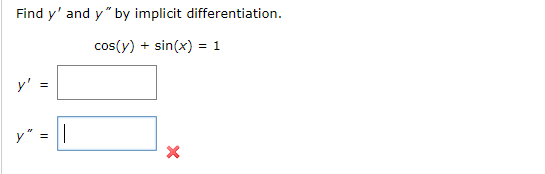 Solved Find y′ and y′′ by implicit differentiation. | Chegg.com