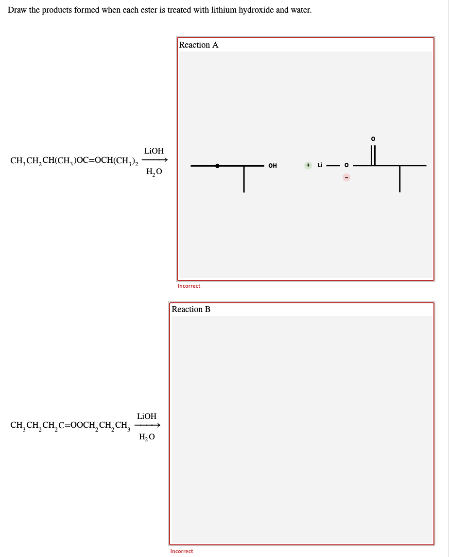 Solved Draw the products formed when each ester is treated | Chegg.com