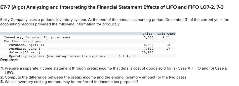 Solved 7-7 (Algo) Analyzing and Interpreting the Financial | Chegg.com