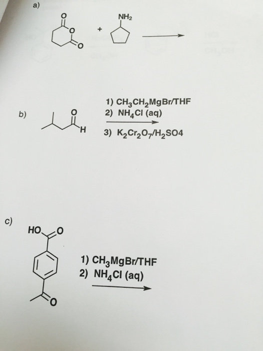 Solved HO O NH 1) CH3CH2 MgBr THF 2) NH4Cl (aq) 1) CH3 | Chegg.com