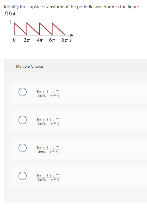 Solved Identify the Laplace transform of the periodic | Chegg.com