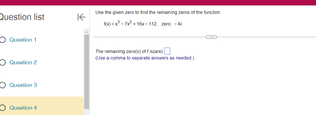 Solved Question list Question 1 Question 2 Question 3 | Chegg.com