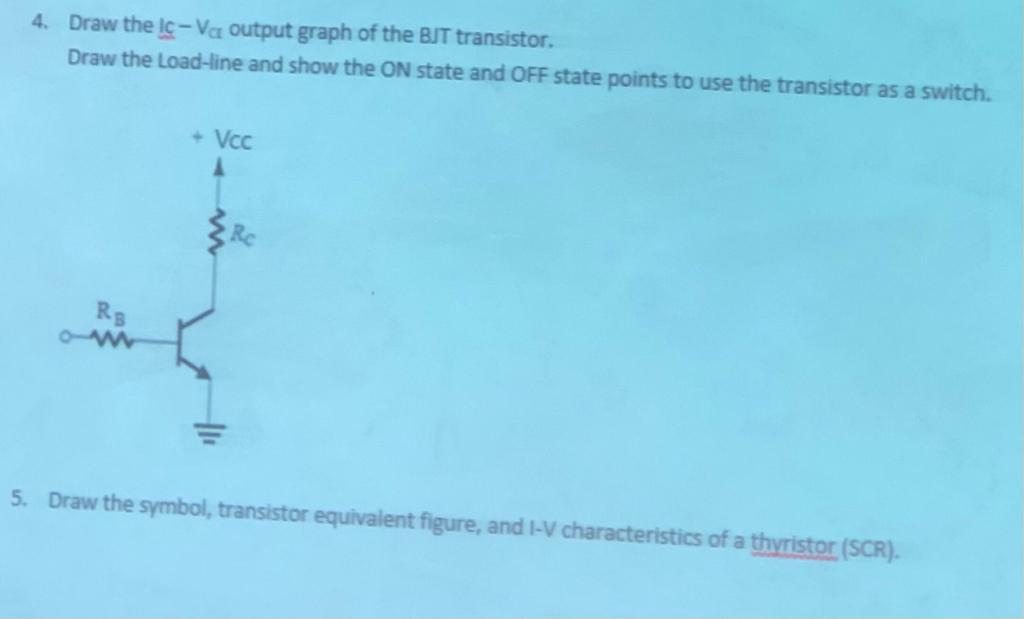 Solved 4. Draw the IC−VCl output graph of the BIT | Chegg.com