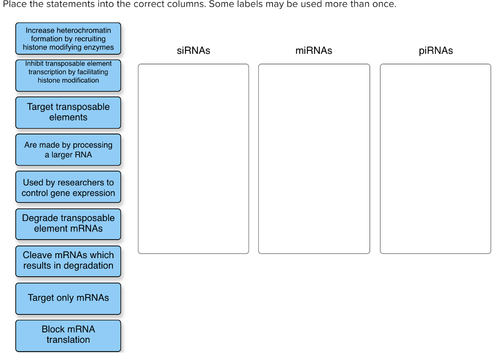 Solved Place The Statements Into The Correct Columns Some 